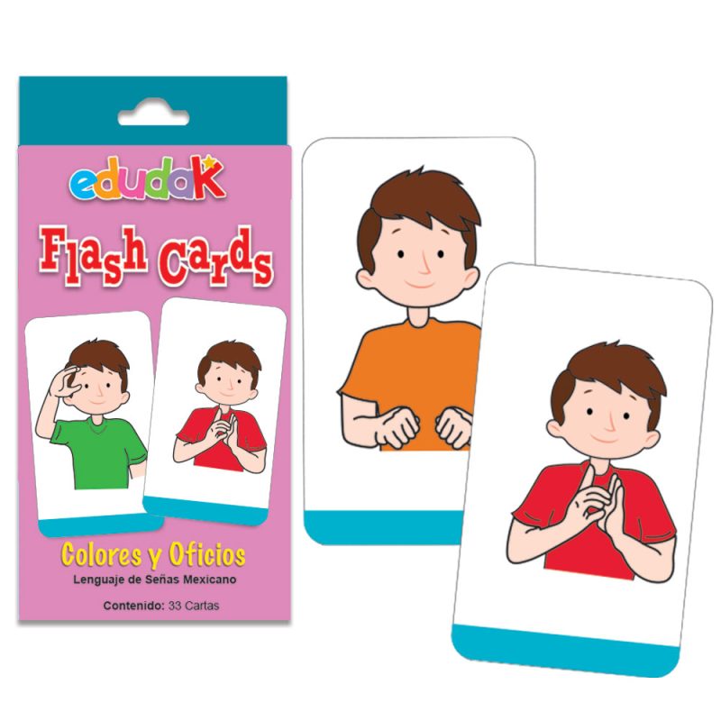 FLASH CARDS COLORES Y OFICIOS (LENGUAJE SORDOMUDOS) – Ideas para Aprender